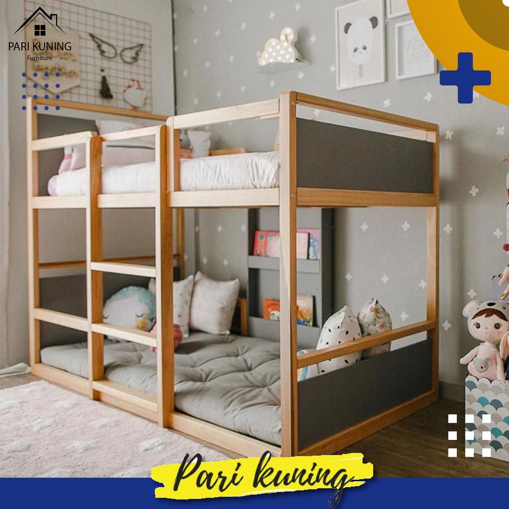 Jual Tempat tidur tingkat / Ranjang susun / Dipan Jati 120x200 | Shopee ...