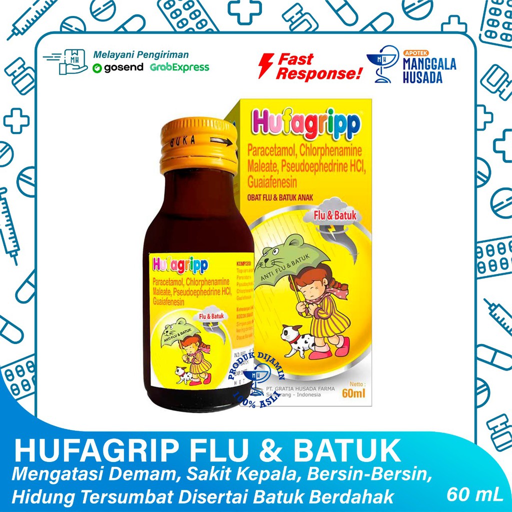 Jual HUFAGRIP FLU DAN BATUK SIRUP (KUNING) 60 ML | Shopee Indonesia