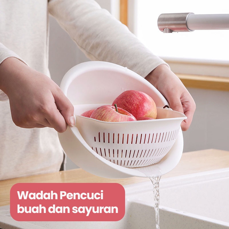 Greenland Baskom Pencuci Beras Alat Cuci Beras Buah Sayuran Wadah Cuci ...