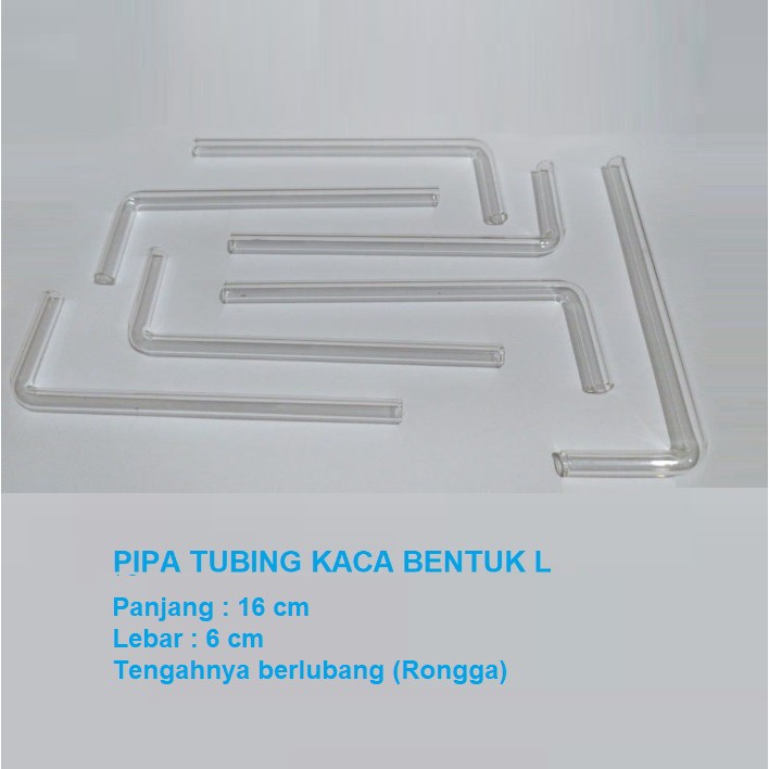 Jual PIPA TUBING BENTUK L PANJANG 16 CM TINGGI 6 CM BAHAN KACA ...