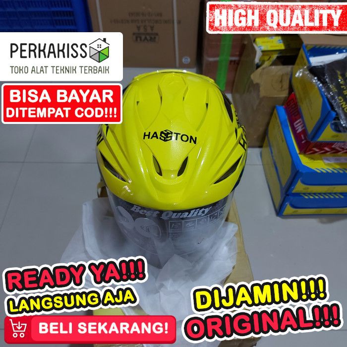 Jual Helm Half Face Haston Helm Motor Kuning Logo Haston Prohex K545 ...