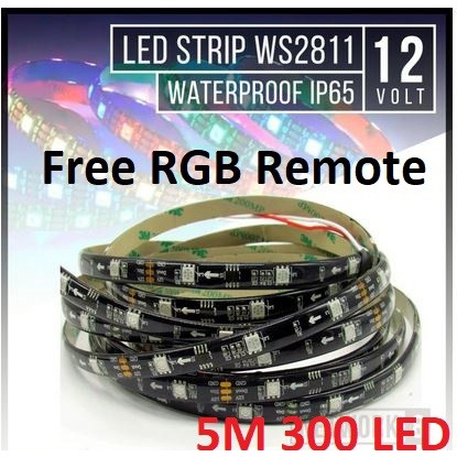 Jual Lampu LED strip WS2811 roll 5 meter rgb waterproof 12v 5m Ip30 ...