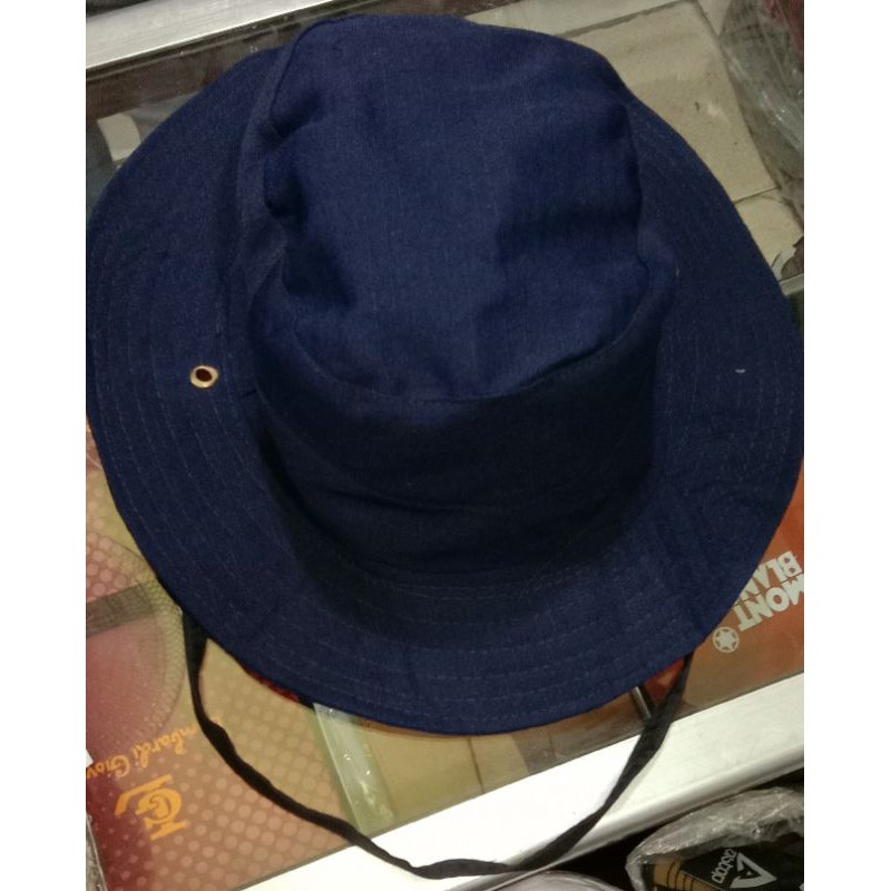 Jual topi rimba polos pendaki mancing outdoor biru Dongker risptok ...