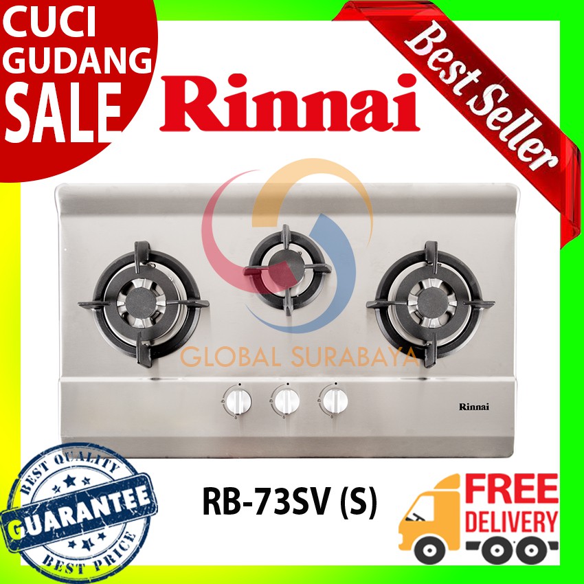 Jual Kompor Tanam Gas Rinnai 3 Tungku - RB 73 SV (S) | Shopee Indonesia