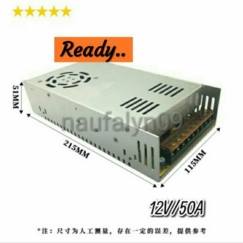 Jual NEW Switching Power Supply 12V 50A // PSU 12volt 50amper Kipas ...