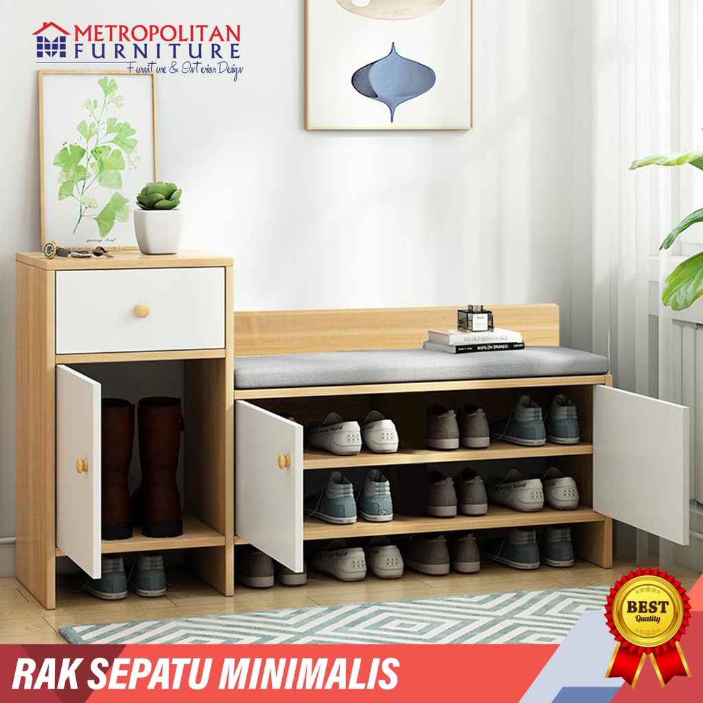 Jual Rak Sepatu 2in1 Bangku Penyimpanan Shoe Cabinet Stool Minimalis ...