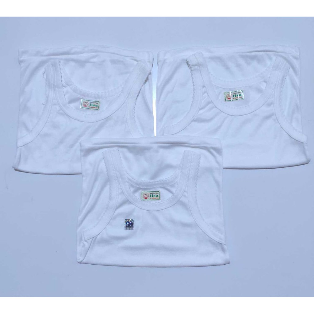 Jual Singlet Putih Polos Lisa / Singlet Anak dan Bayi Lisa per 3pcs ...