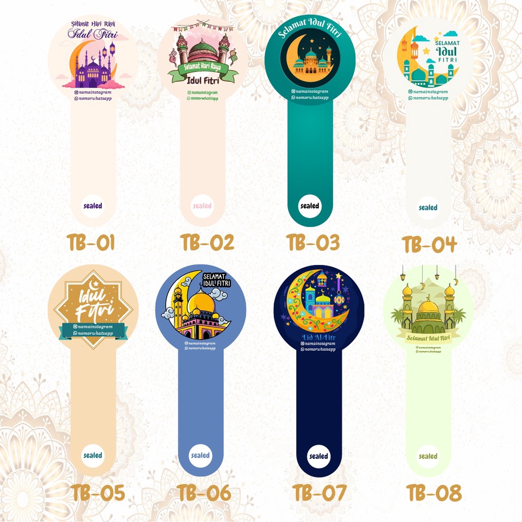 Jual Stiker Toples Kue Kering Lebaran Idul Fitri Free Design | Stiker ...