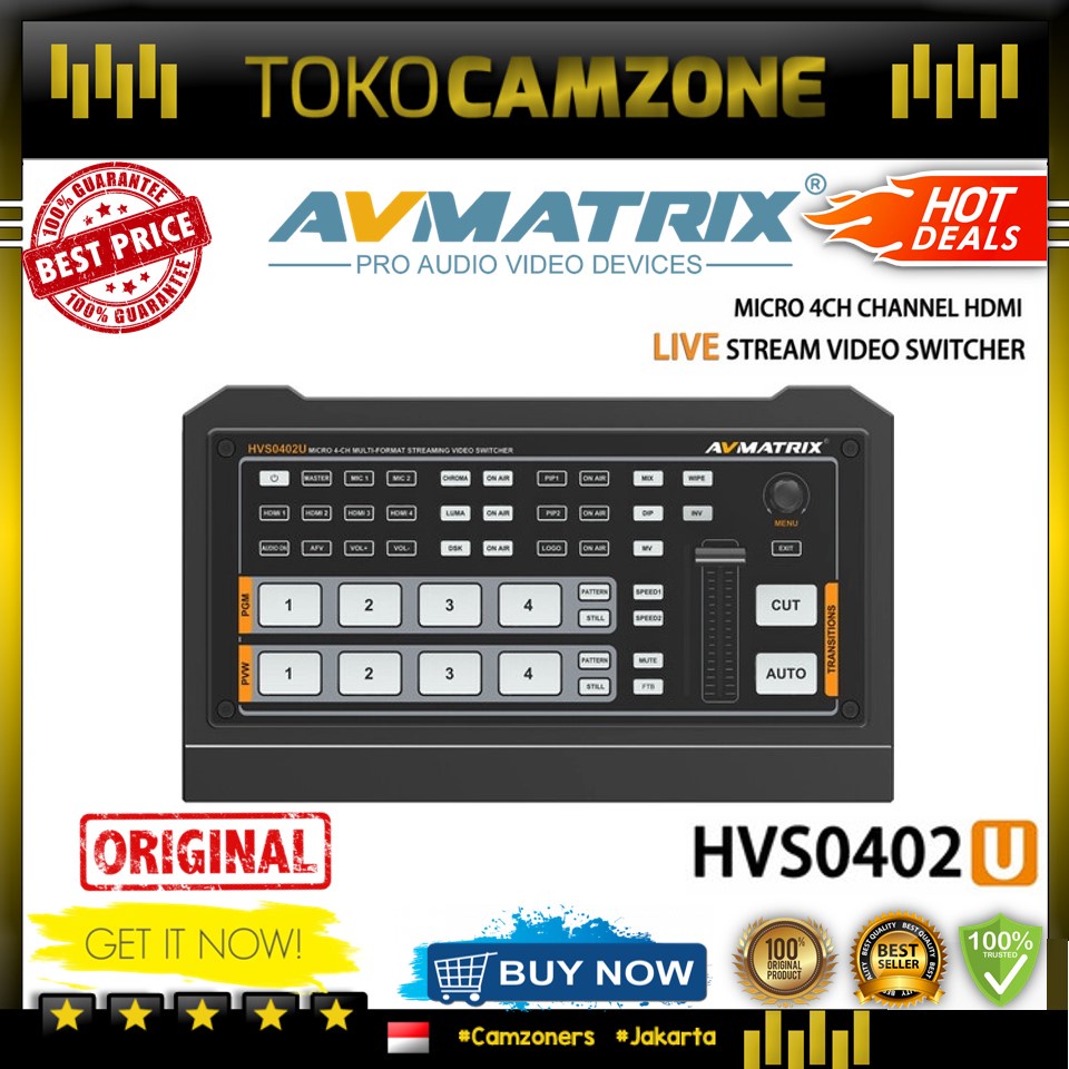 Jual AVMATRIX HVS0402U 4-Channel Live Streaming Video Switcher | Shopee ...