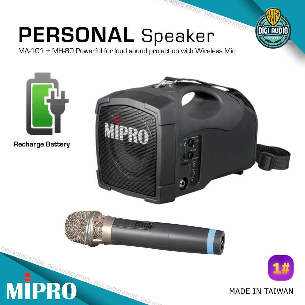 Jual Speaker Portable & Mic Wireless - Batre Charger Cas MIPRO MA101 ...