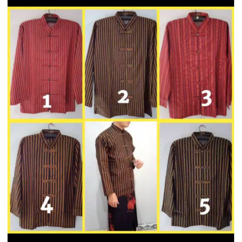 Jual Klambi Lurik Shanghai/Koko Lurik/baju adat Jawa | Shopee Indonesia