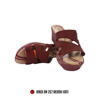 Jual Sandal Wedges Wanita Cewek Rindi AN 267 KAMEL MERAH HATI Sandal ...