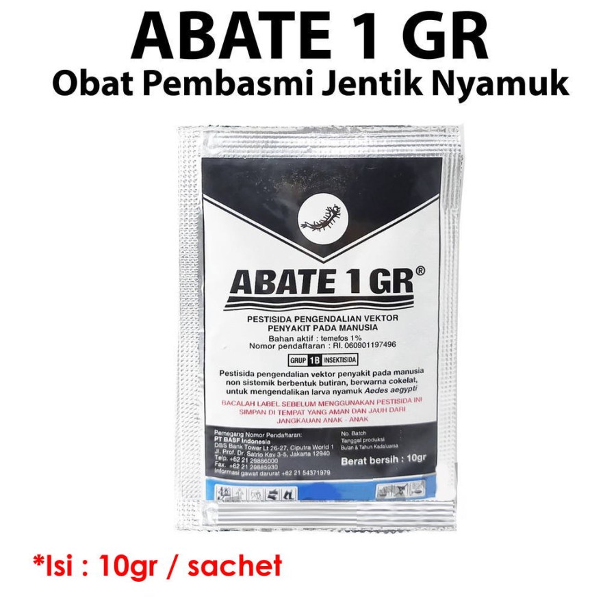 Jual Abate 1gr Obat Racun Pembasmi Jentik Nyamuk DBD Kemasan 10gram ...