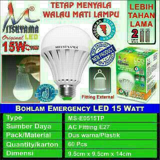 Jual Bohlam Led Emergency Mitsuyama/ Lampu Pegang Nyala 15 Watt | Shopee Indonesia