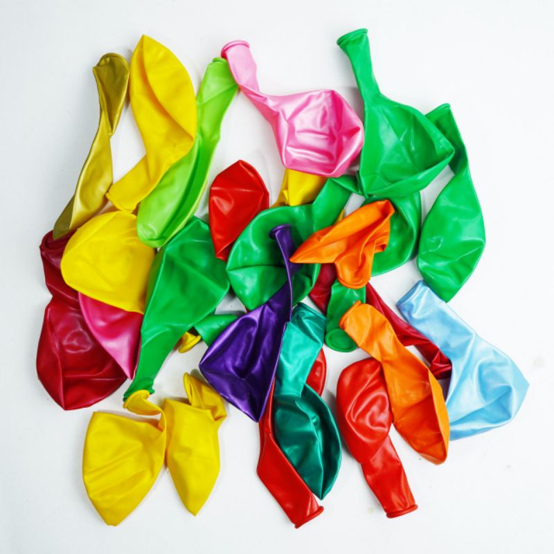 Jual Balon Polos Metalik Tebal 12 inc 1 pak(25pcs) | Shopee Indonesia