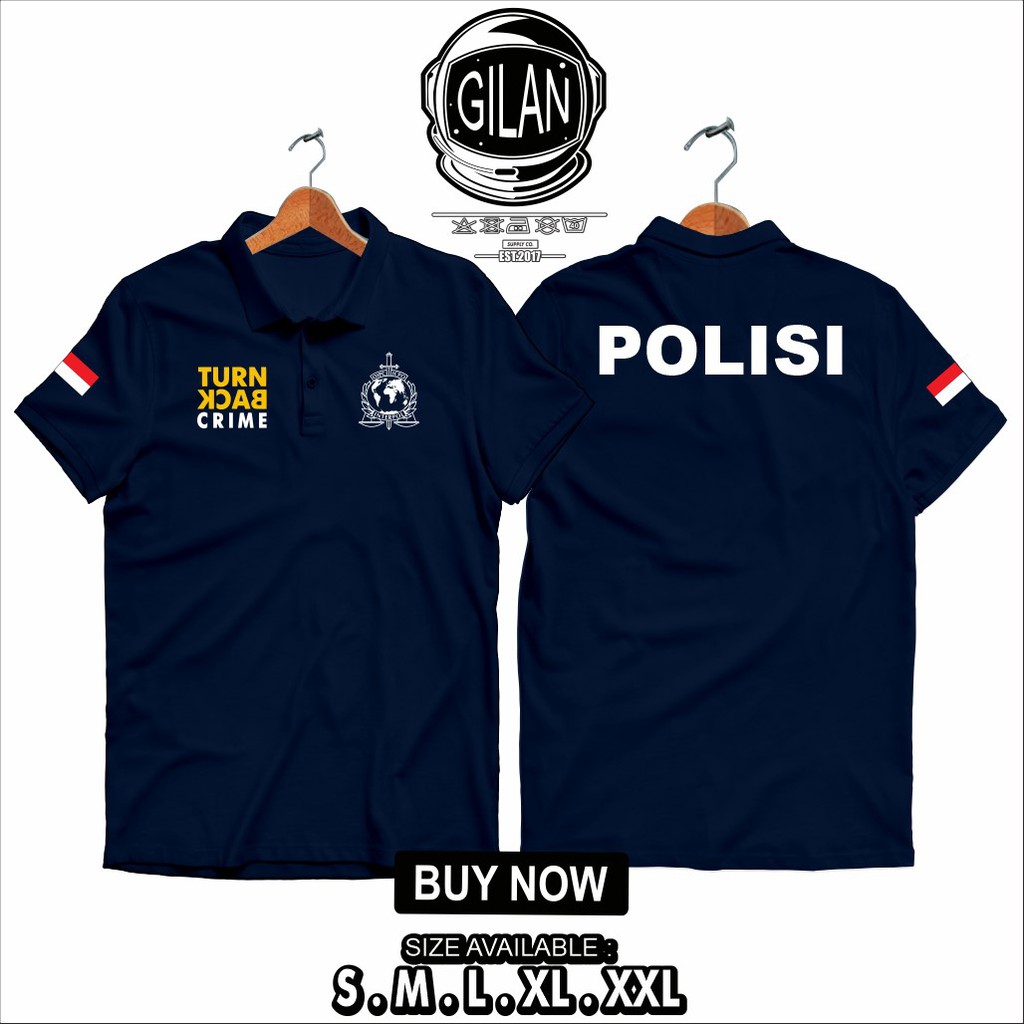 Jual Polo shirt Kaos Kerah POLISI INTERPOL TURN BACK CRIME Polo Profesi ...