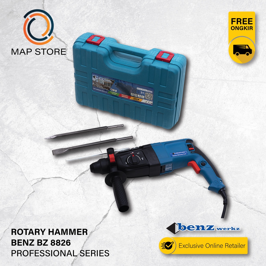 Jual Mesin Bor Tembok Hamer Sds Plus Beton 800Watt / Rotary Hammer ...