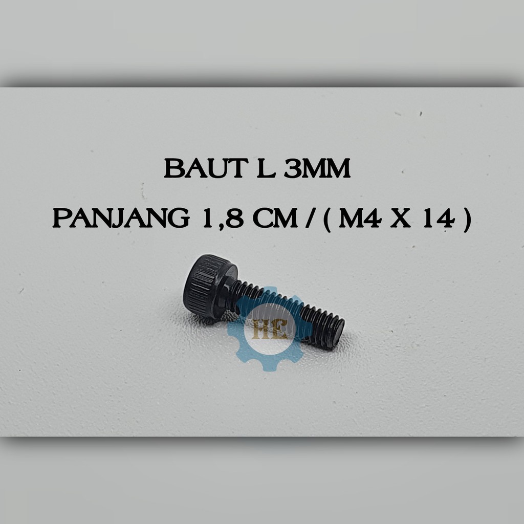 Jual BAUT L UKURAN 3MM PANJANG 1,8CM / M4 X 14 | Shopee Indonesia