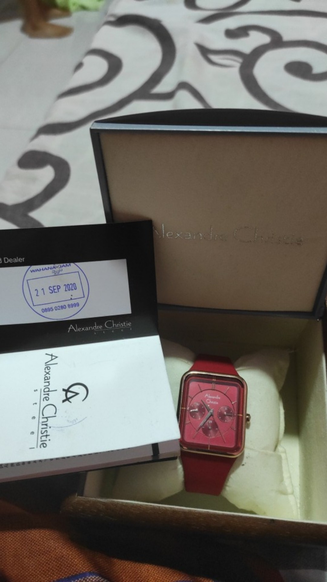 Alexandre Christie AC 2744 BF / Jam Tangan Wanita AC2744 Karet Kotak ...