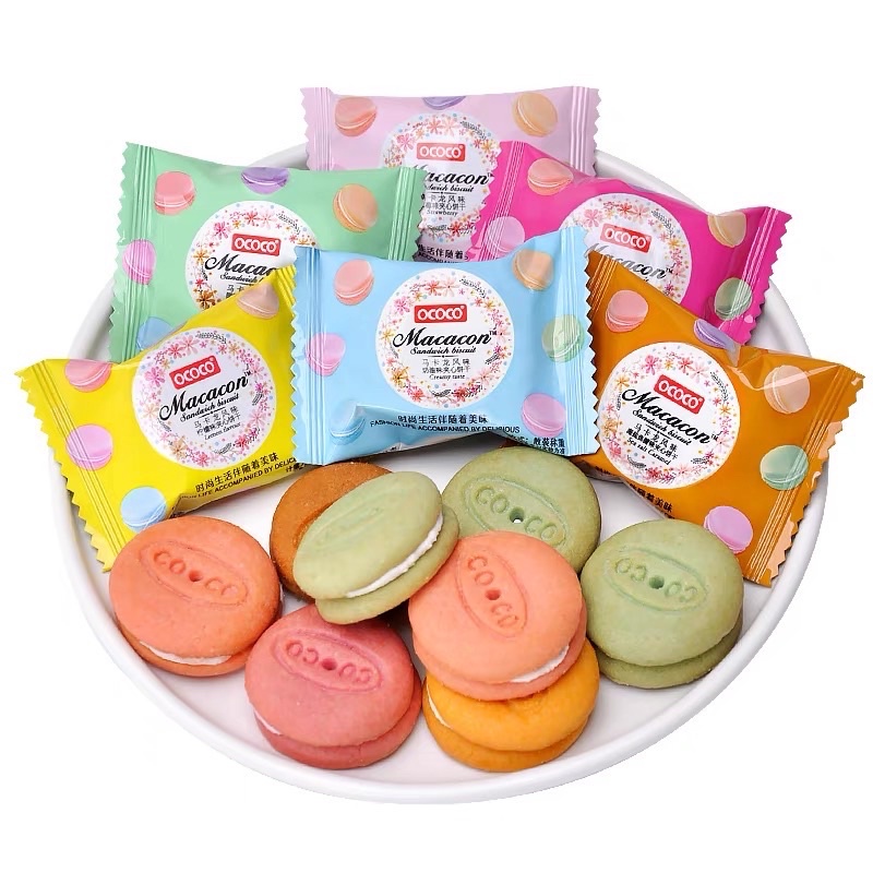 Jual Coco Macaron Sandwich Biscuit Mini | Shopee Indonesia