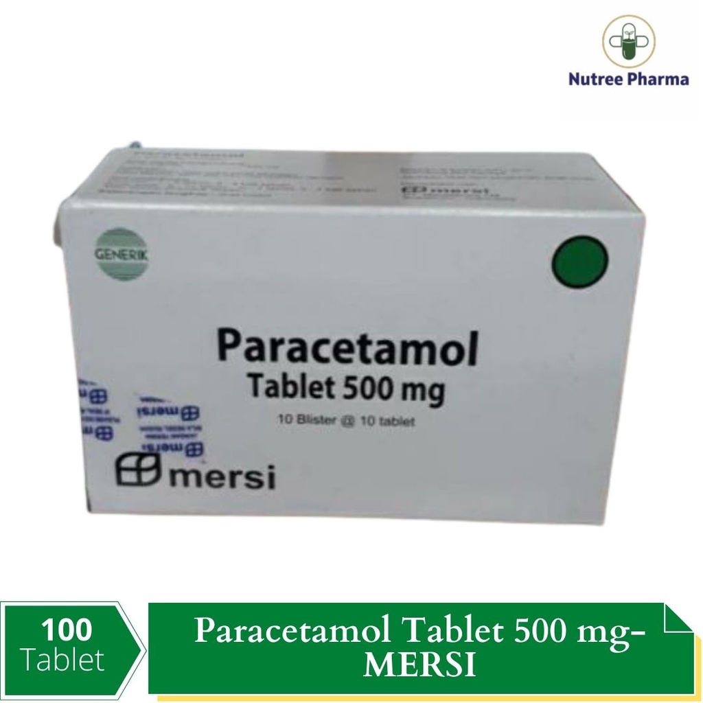 Jual PARACETAMOL 500 MG ISI @ 100 TABLET - MERSI | Shopee Indonesia