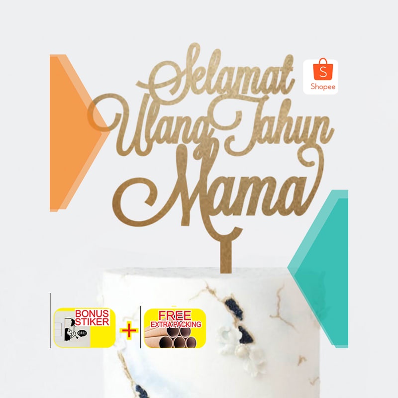 Jual Murah Custom Cake Topper Selamat Ulang Tahun | Topper Tulisan ...