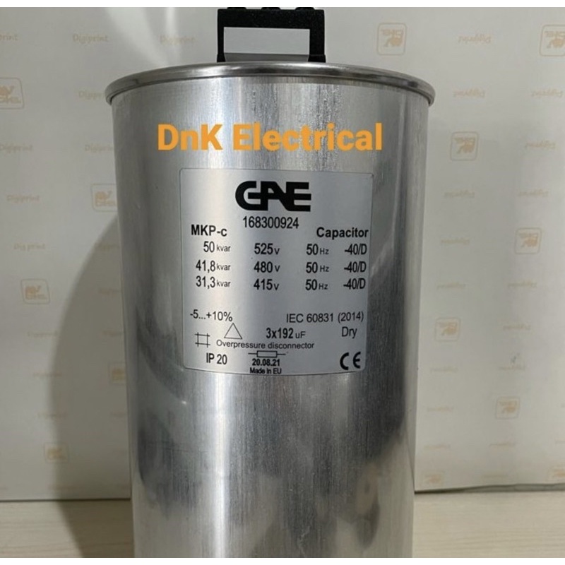 Jual Capacitor/Kapasitor/Capasitor GAE 3Phase MKP-c Eco//MKPC 25Kvar 525V | Shopee Indonesia