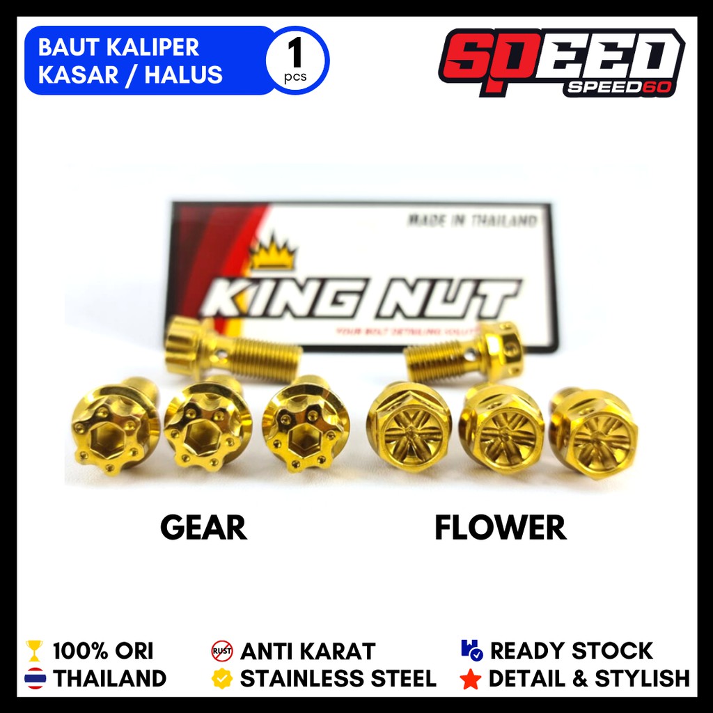 Jual Baut Kaliper Selang Rem Master Rem Gold Kasar Halus Probolt Stainless Steel King Nut ...