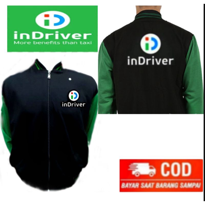 Jual JAKET INDRIVER OJOL TAXI/JAKET VARSITY BASSBAL ZIPER HITAM HIJAU ...