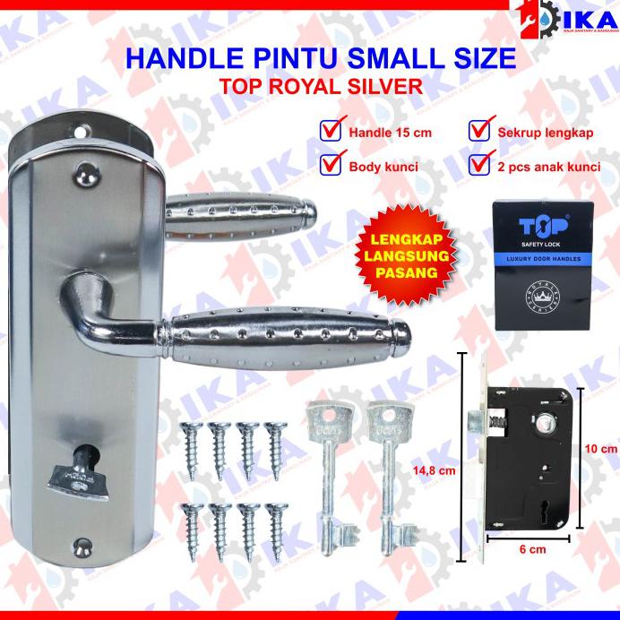 Jual HANDLE KUNCI PINTU SET 15CM TOP ROYAL KOMPLIT - SILVER | Shopee ...