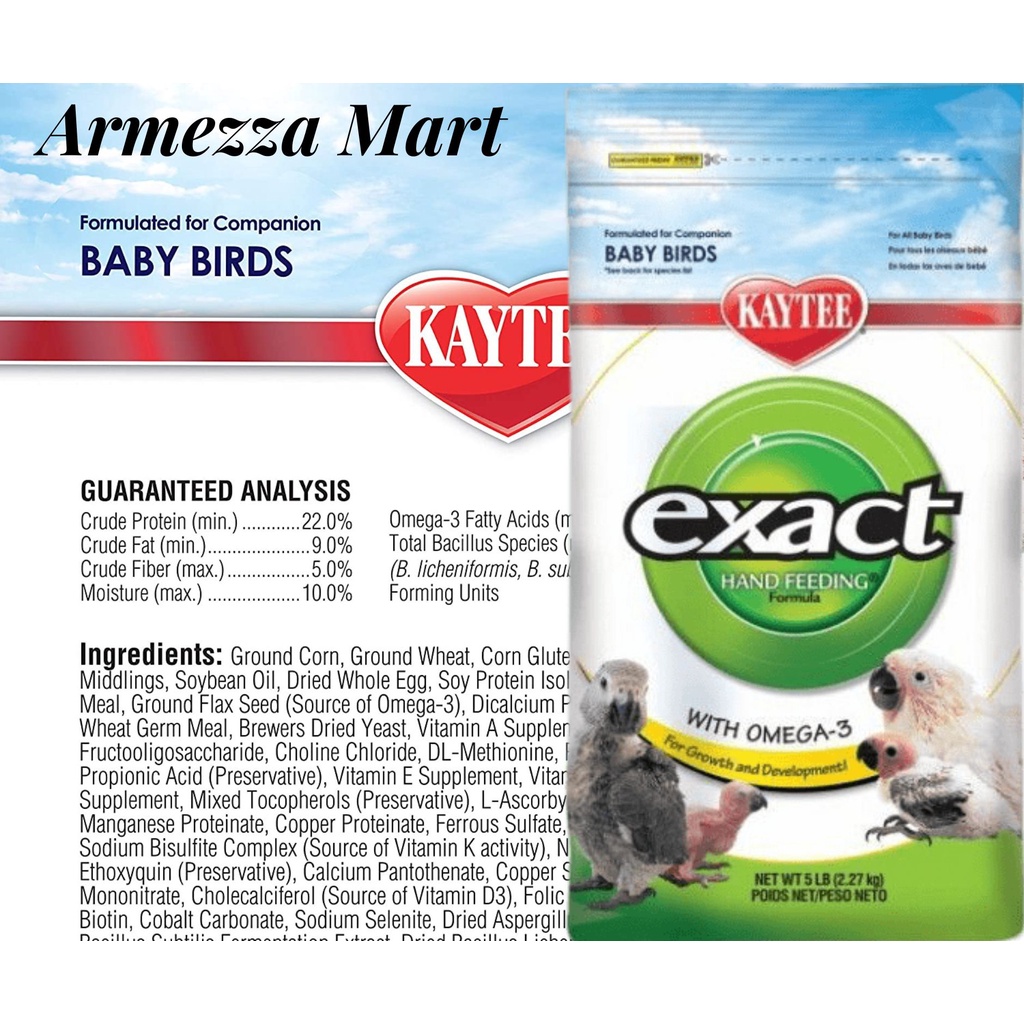 Jual Kaytee Exact hand feeding formula,Pakan parrot,loloh baby parrot ...