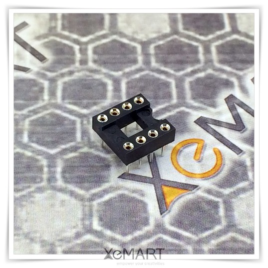 Jual Socket IC 8P 2.54mm Pitch Machine Type DIP8 Soket Lubang Bulat ...