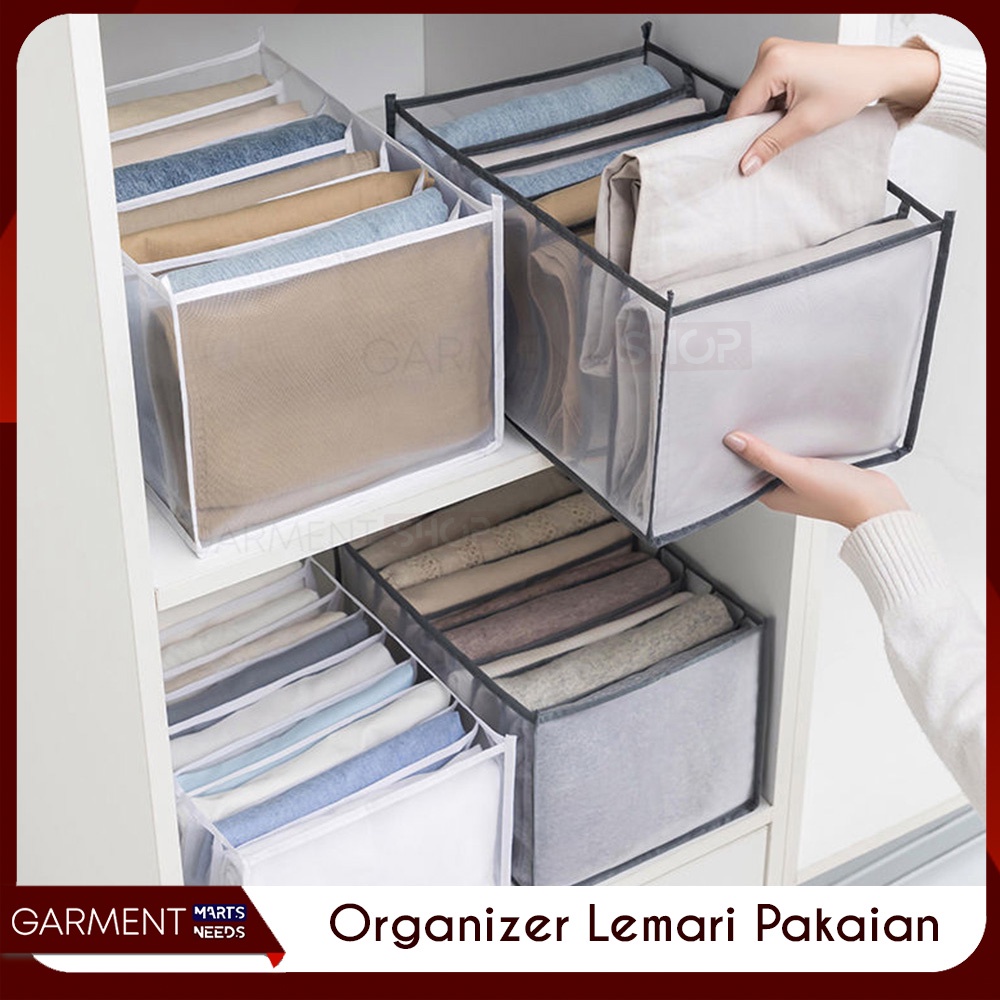 Jual Kotak Penyimpanan Storage Box Organizer Baju Tempat 7 9 Sekat Kaos ...
