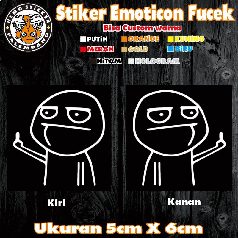 Jual stiker cutting emoticon fucek tangan satu(bisa cod) | Shopee Indonesia