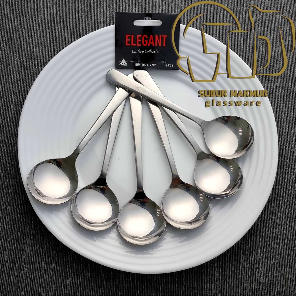 Jual [6 Pcs] Sendok Sup ELEGANT (LCHW 04) . Kedaung Soup Spoon . Hotel ...