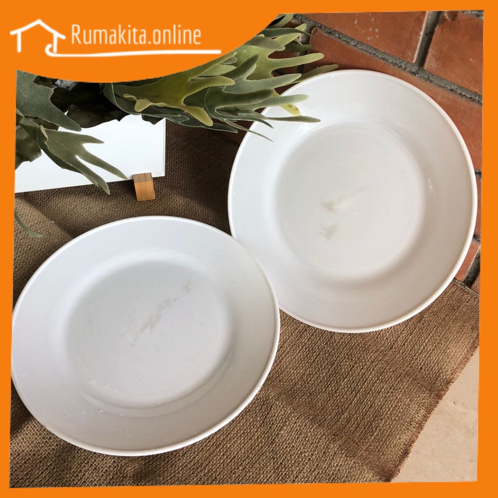 Jual Piring Plastik Putih Polos / Piring Tempat Makan / Diameter 25cm ...