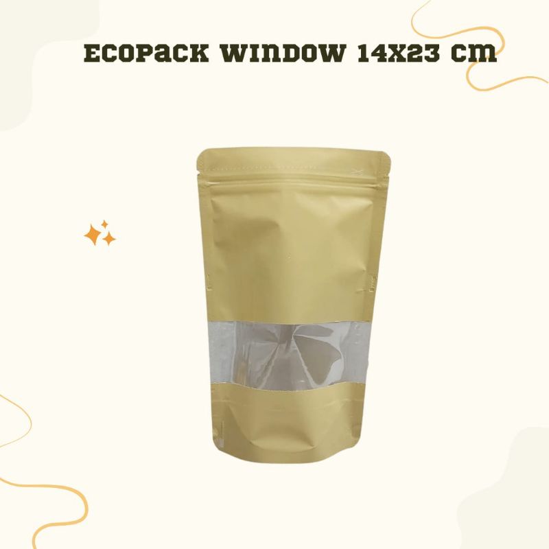Jual Standing Pouch ECOPACK Window 250gr/13x20 KPACK Kemasan Plastik ...