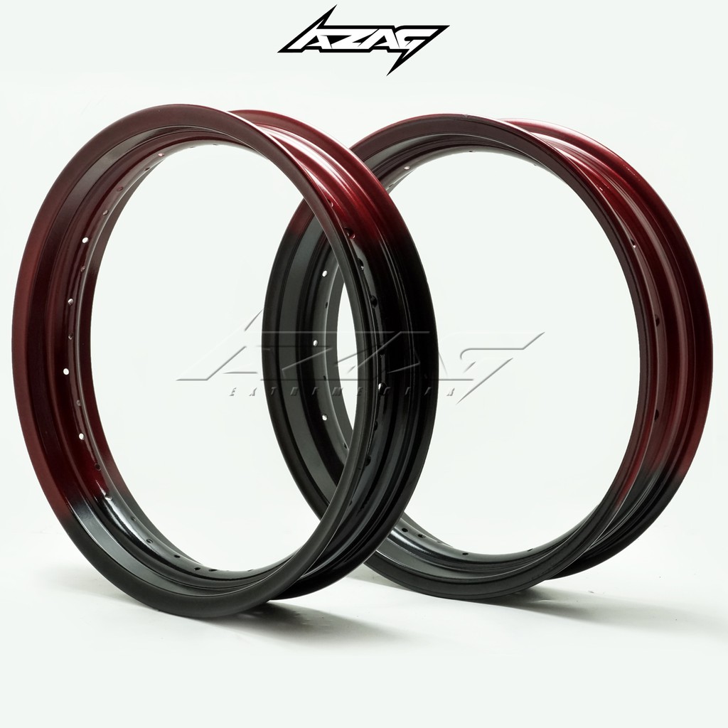 Jual velg v-rossi ring 17 lebar 300 350 hold 36 coating red and blach ...