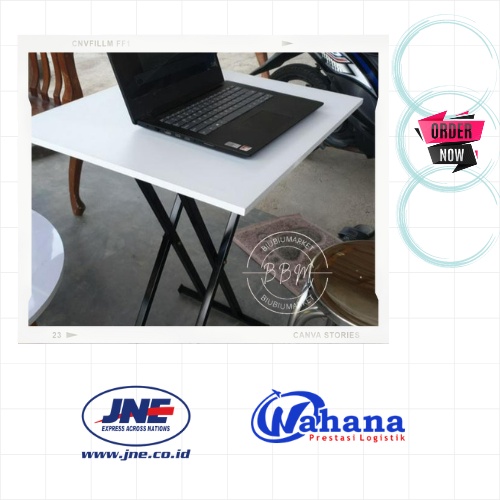 Jual meja lipat portable 80 x 40 makan belajar kantor laptop komputer murah kerja minimalis ...