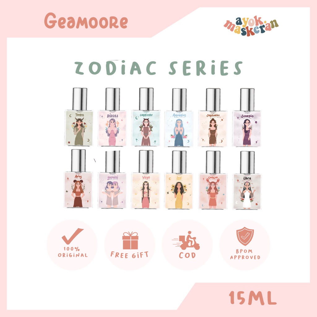 Jual [FREE GIFT] PARFUM GEAMOORE ZODIAC ZODIAK SERIES 15ML | Shopee ...