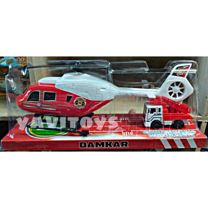 Jual MT 91 MAINAN ANAK HELICOPTER BESAR PLUS MOBIL TANGGA / MAINAN ...