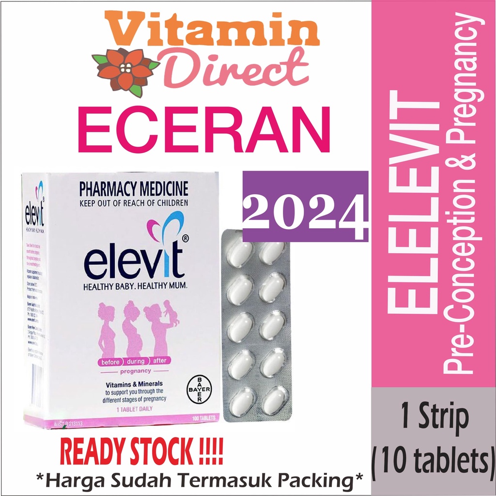 Jual ELEVIT 1 Strip isi 10 Tablet Vitamin Suplemen Pregnancy dan PROMIL ...