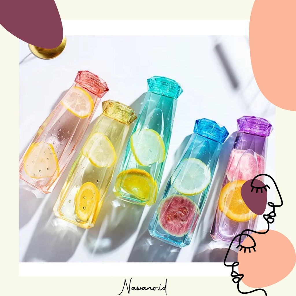 Jual Botol Minum Kaca 450 ml / Botol Minum Kaca Unik Kekinian / Botol ...