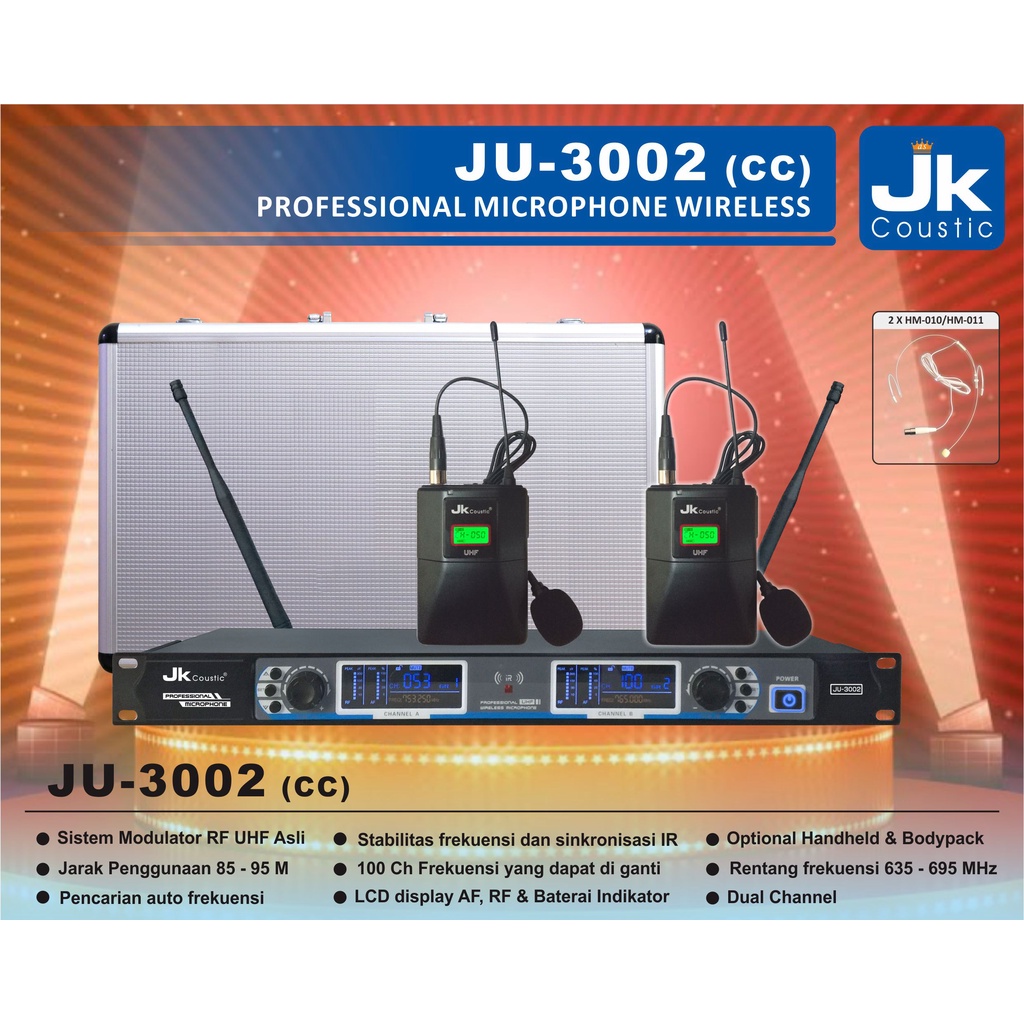 Jual Mic Wireless JK Coustic JU 3002 Microphone JU 3002 CC Headset ...
