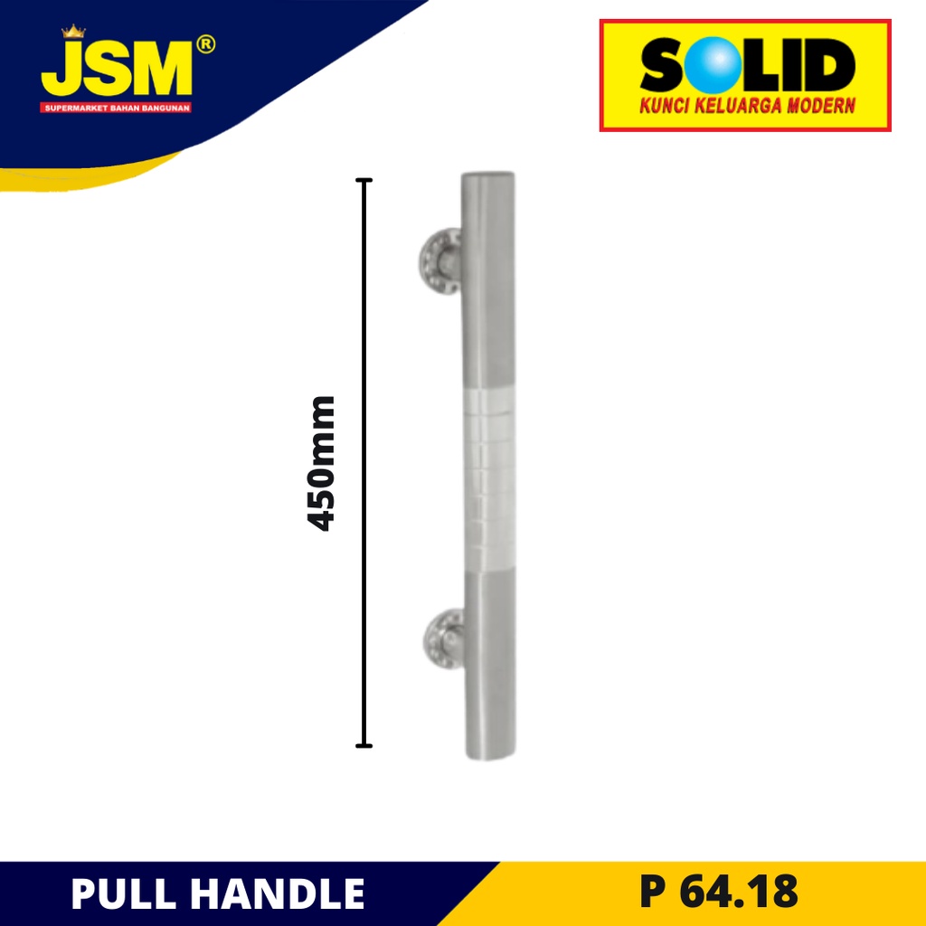 Jual Solid Pull Handle / Gagang Pintu Tarik P 64.18 US 32+US 32D 45cm ...
