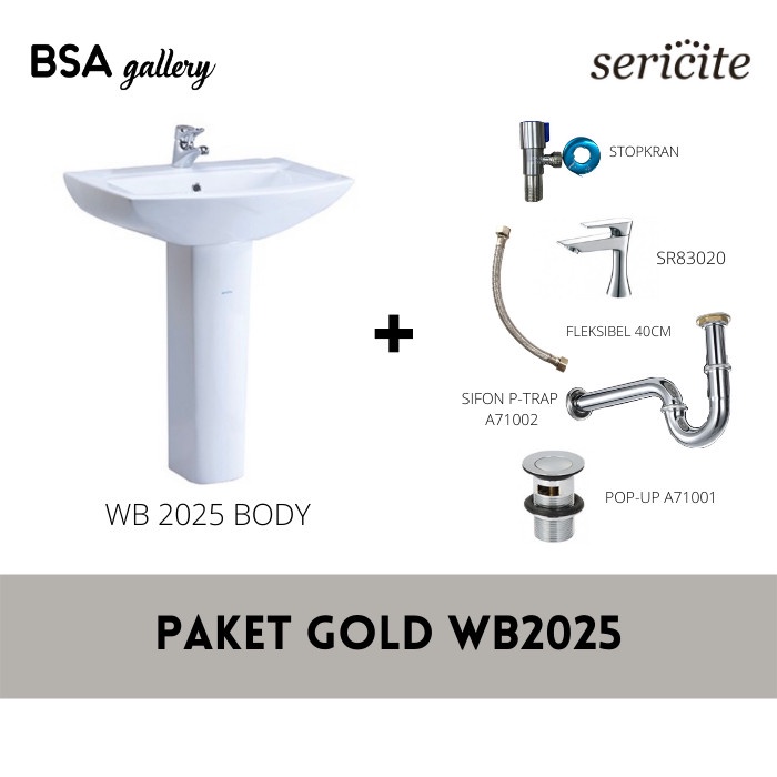 Jual WASTAFEL SERICITE WB2025 PAKET GOLD / WB 2025 / WASHTAFEL KAKI KOMPLIT ST | Shopee Indonesia