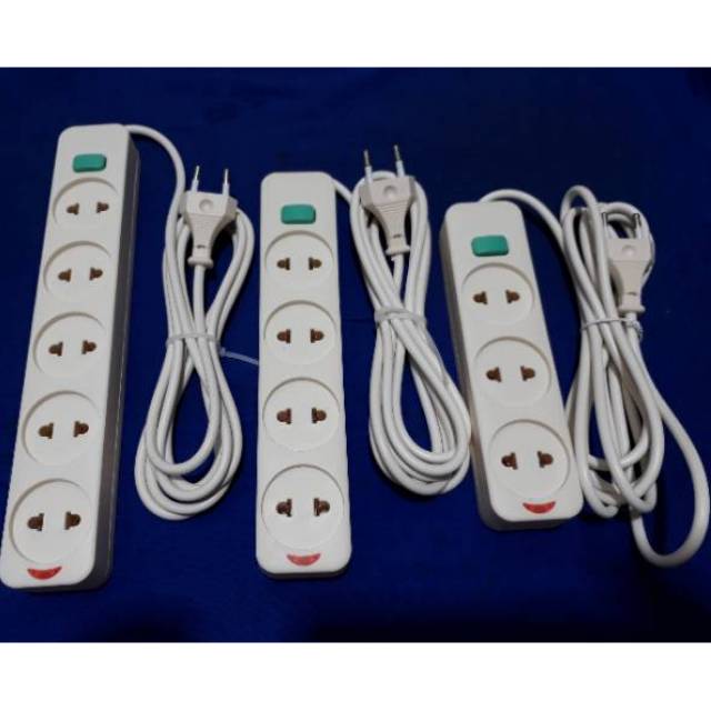 Jual Stop kontak kabel 3m multi / colokan kabel 3/4/5 lubang gepeng ...