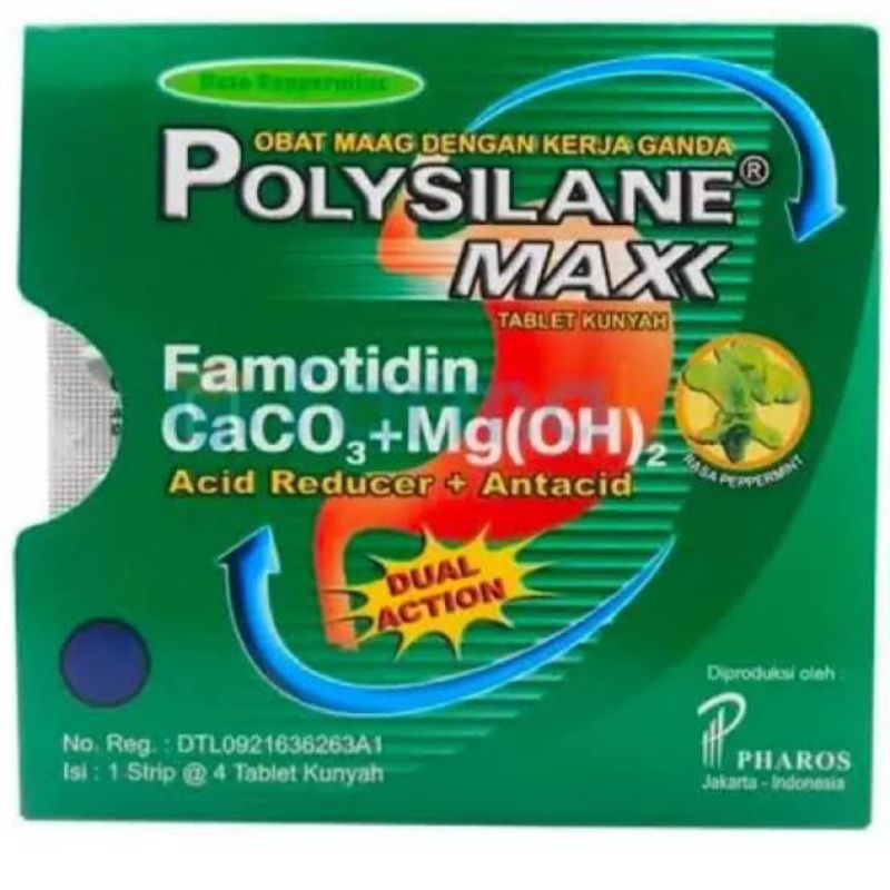 Jual Polysilane Max rasa mint per strip isi 4 tablet - Obat Mual,Mag ...