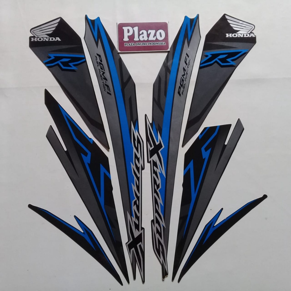 Jual striping stiker lis motor honda supra x 125 fi 2018 full hitam ...