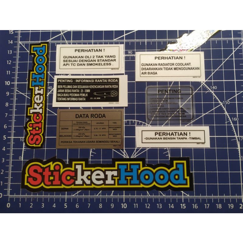 Jual STICKER STIKER DETAIL NINJA R RR SS WARNING PERHATIAN DATA RODA ...